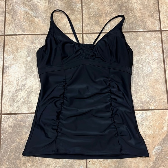 Athleta | Swim | Athleta Black Square Neck Tankini Swim Top Size 36 Bc ...
